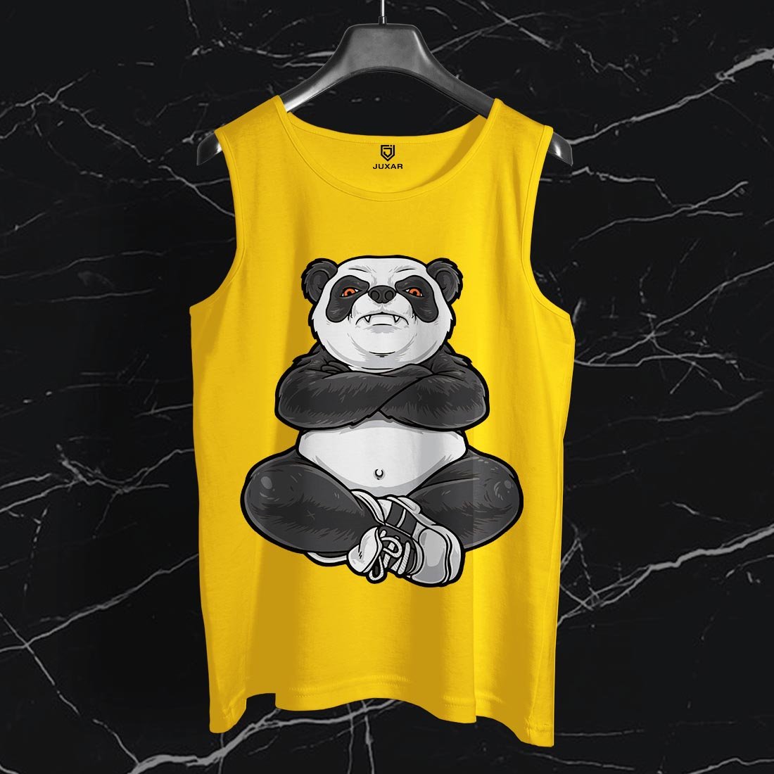 Dabbing Panda Casual Sando for Men in Yellow | Juxar